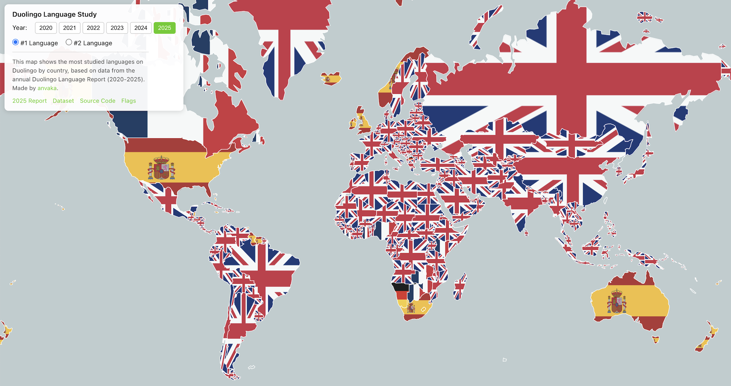 Duolingo Language Map